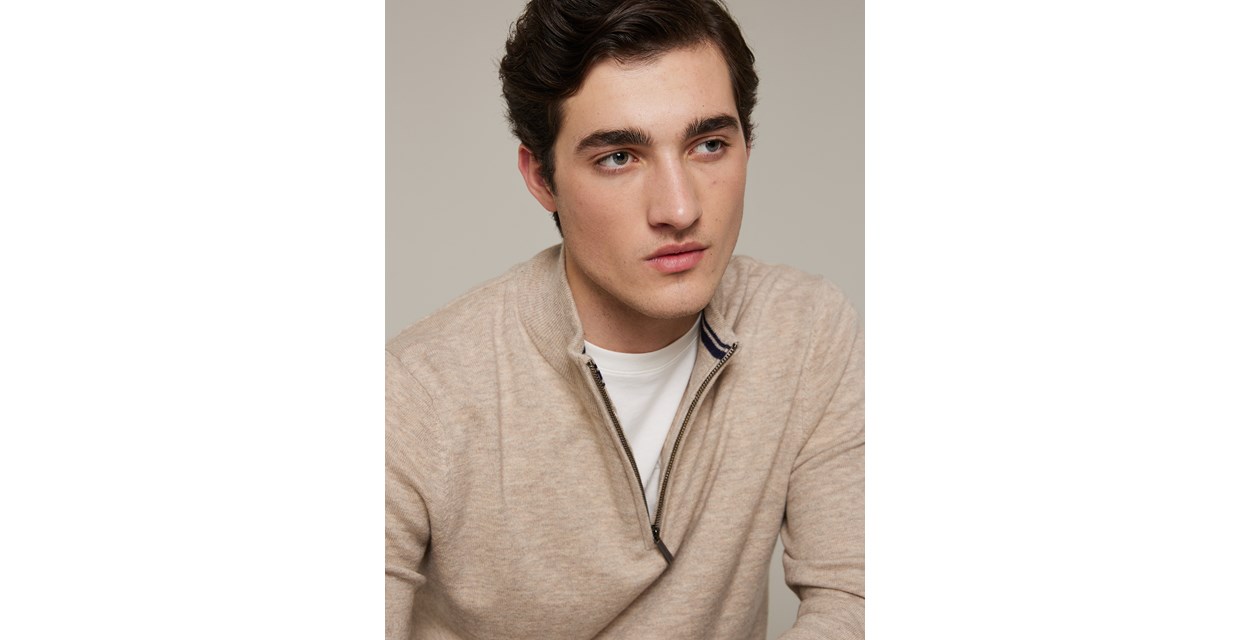 Ethan merino zipneck Feather Gray | Jean Paul