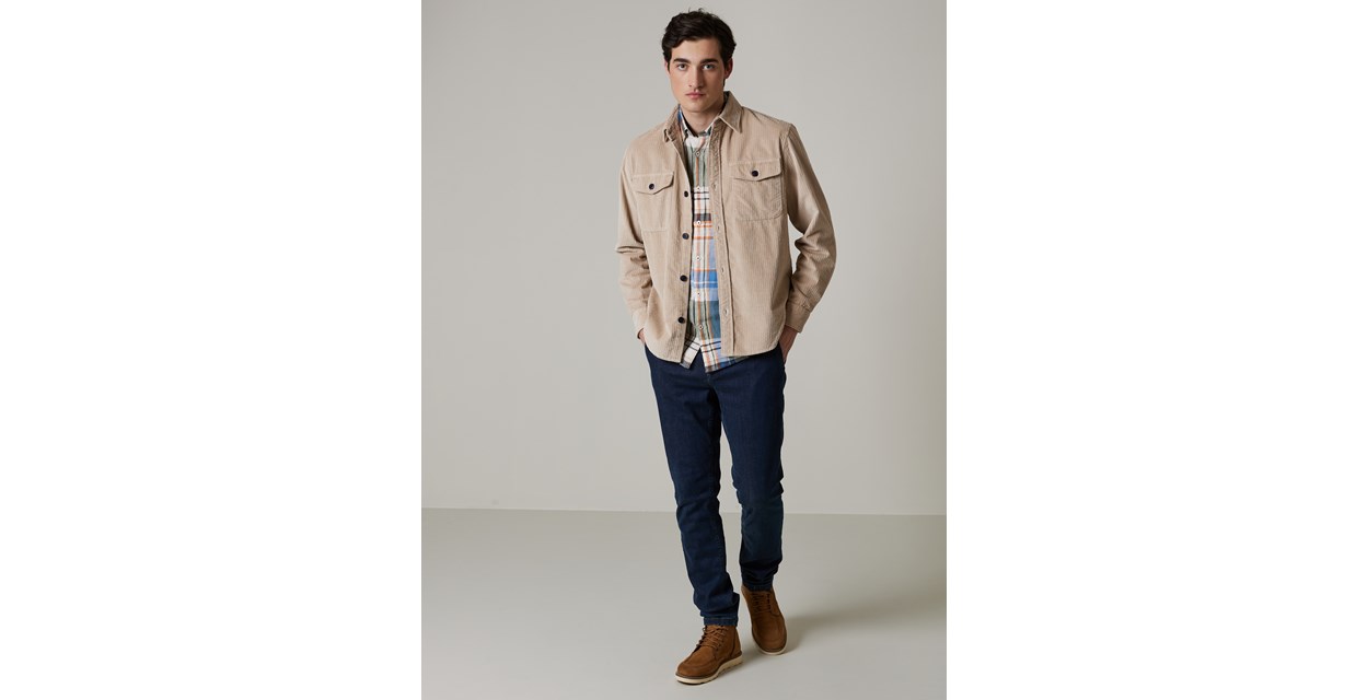 Aron cord skjortejakke Feather Gray | Jean Paul